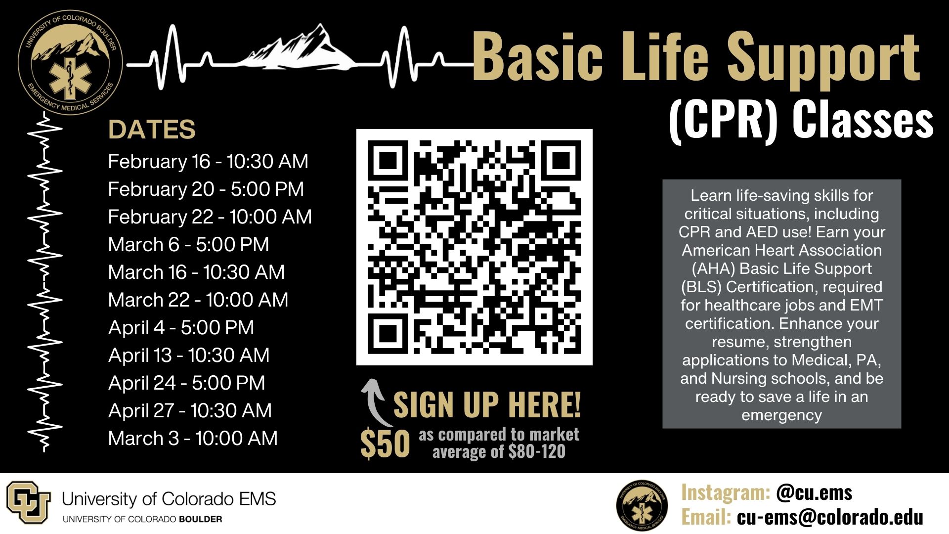 CUEMS Basic Life Support classes: Updated schedule | Buff Bulletin Board